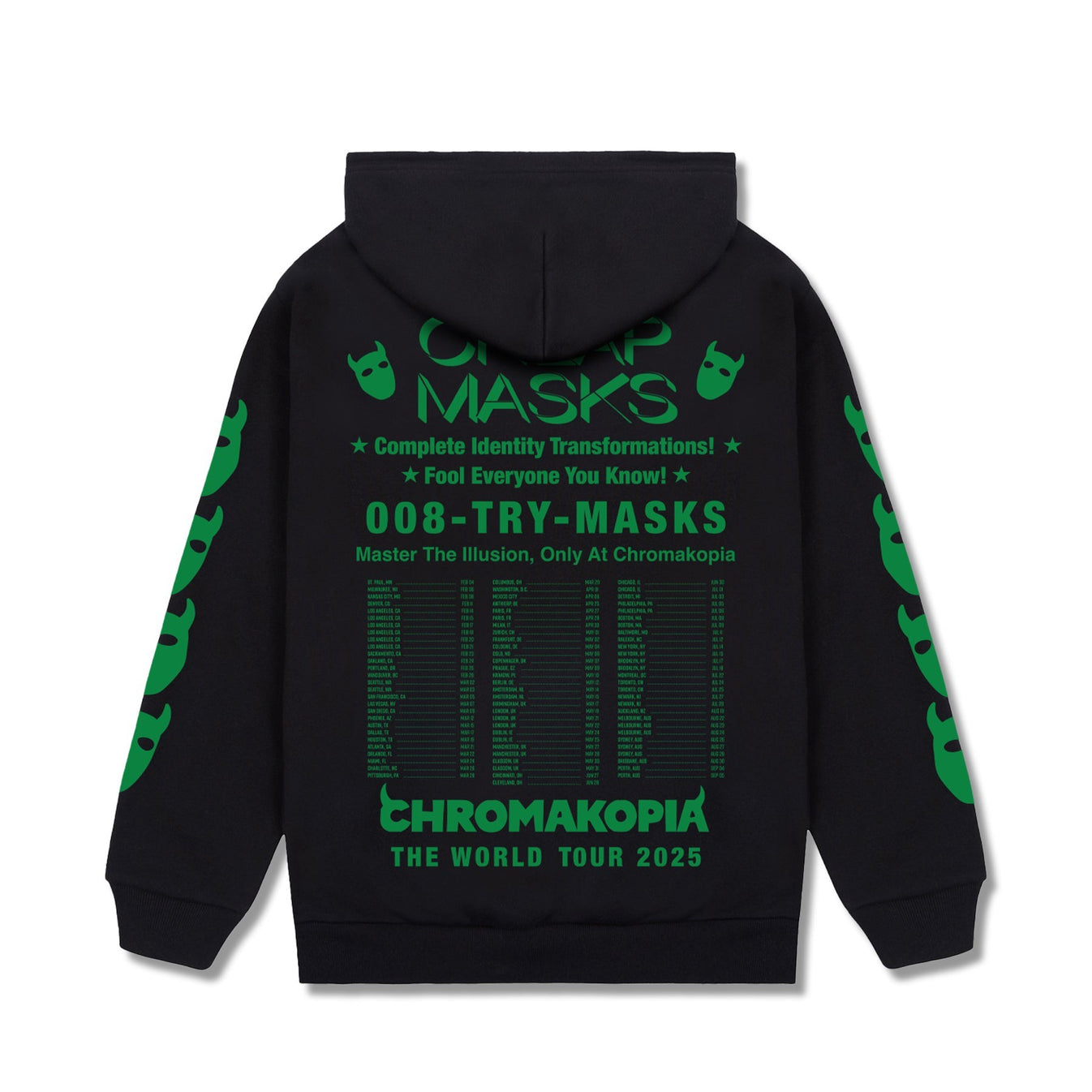 CHROMAKOPIA MERCH - CHROMAKOPIA CHEAP MASKS SIGNATURE TOUR BLACK HOODI ...